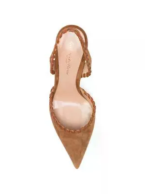 GIANVITO ROSSI Braided-trim Suede Slingback Sandals