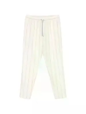 Fedeli Striped Drawstring Trousers - Neutrals