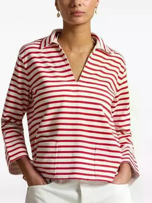 Polo Ralph Lauren Striped Sailor Collar Shirt - Red