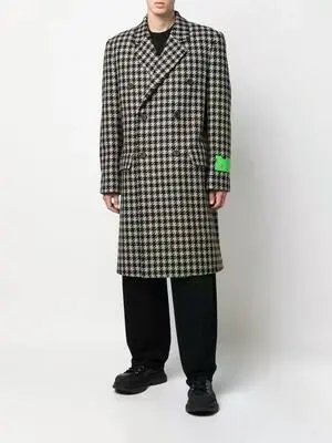 Off-White Houndstooth Double-breasted Coat