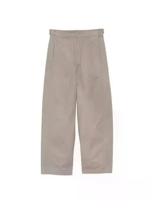 AGNES B. Cotton Straight Trousers - Neutrals