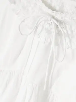 Posse Danielle Lace-trimmed Cotton Blouse - White