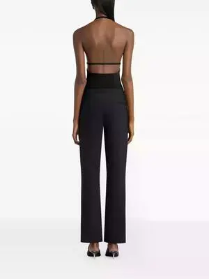 COURREGES Halterneck Open Back V-neck Jersey Top