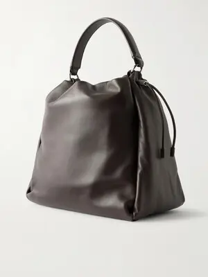 Brunello Cucinelli Bead-embellished Leather Tote Bag - Brown
