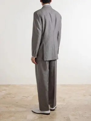 Brunello Cucinelli Straight-leg Pleated Wool Suit Trousers - Brown