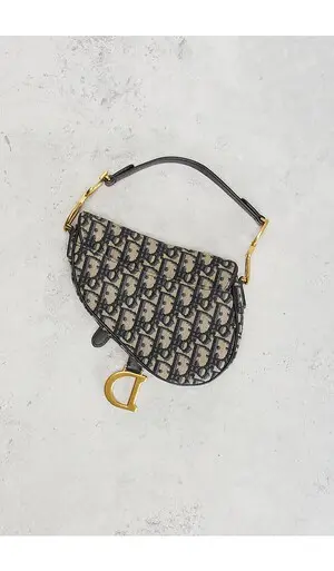 FWRD RENEW Dior Trotter Oblique Saddle Bag - Blue