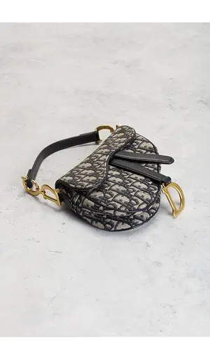 FWRD RENEW Dior Trotter Oblique Saddle Bag - Blue