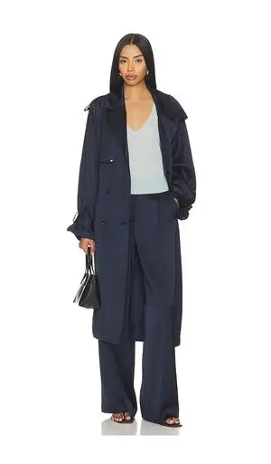 ANINE BING Maxi Trench Coat With Belted Waist