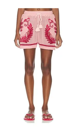 Farm Rio Embroidered Drawstring Shorts