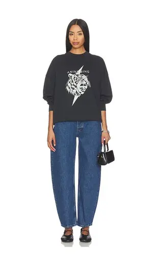 ANINE BING Miles Tiger Sweatshirt - Black