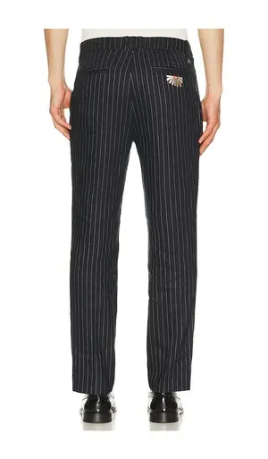 KHALHON Daisy Stripe Linen Trousers