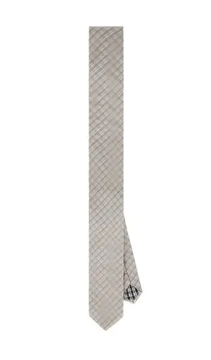 We11Done Check 2 Layered Tie - Grey