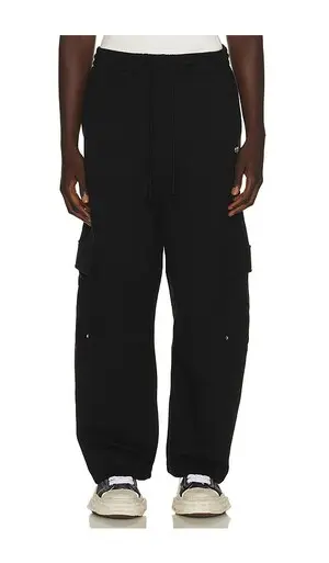 We11Done Wide Fit Cargo Pants - Black