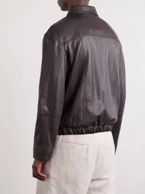 Brunello Cucinelli Leather Jacket - Brown