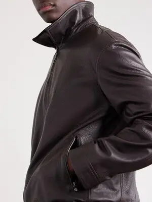 Brunello Cucinelli Leather Jacket - Brown