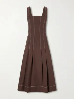 Veronica Beard Jolie Cotton-blend Poplin Midi Dress