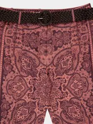 Zimmermann Flared Paisley Linen Pants