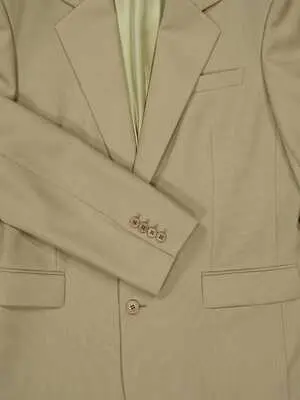 Saint Laurent Single-breasted Virgin Wool And Silk Jacket - Beige