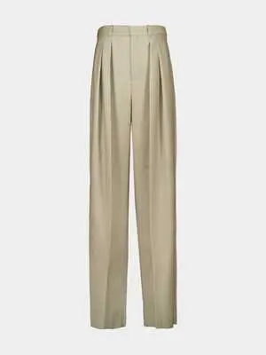 Saint Laurent Wide-leg Wool And Silk Trousers