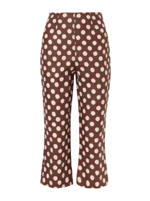 Faithfull The Brand Valeria Polka-dot Capri Pants - Brown