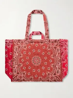 CALL IT BY YOUR NAME Maxi Cabas Coeur Quilted Printed Tote - Red