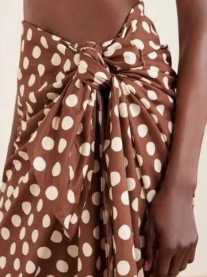 Faithfull The Brand Lomas Polka-dot Cotton Pareo - Brown
