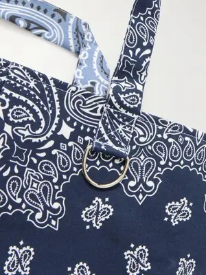 CALL IT BY YOUR NAME Maxi Basket Printed Cotton Tote - Blue