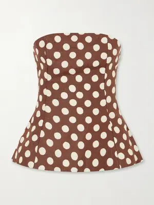Faithfull The Brand Petro Strapless Linen Top - Brown