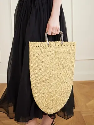 Tory Burch Woven Raffia Tote Bag - Neutrals