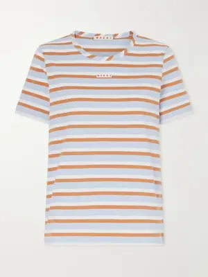 Marni Appliquéd Striped Cotton-jersey T-shirt
