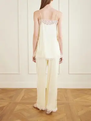 Faithfull The Brand Adnina Lace-trimmed Top - Yellow