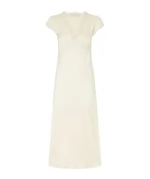 Faithfull The Brand Gala Lace-trimmed Recycled-satin Maxi Dress - Yellow