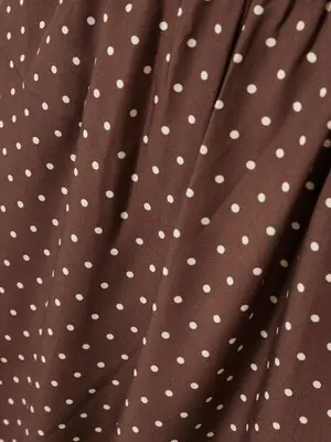Posse Evie Polka-dot Tencel™ Lyocell Tapered Pants - Brown