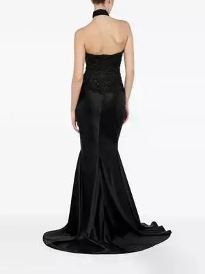 ALEXIA & ANTONIA Embellished Lace Halter Top