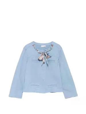 Liu Jo Jacket With Floral Chain Detail - Blue
