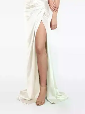 ALEXIA & ANTONIA Draped Maxi Skirt With Slit