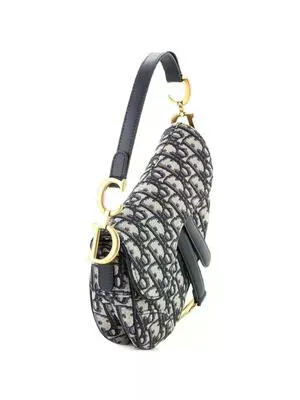 Dior Saddle Handbag Oblique Canvas Mini - Blue