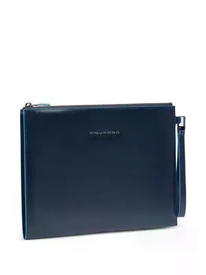 PIQUADRO Leather Clutch With Ipad Compartment - Blue