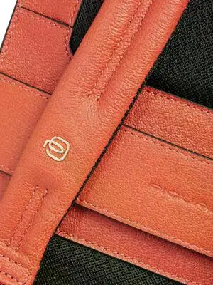 PIQUADRO Leather Zip Backpack - Orange