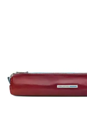 PIQUADRO Leather Pencil Case - Red