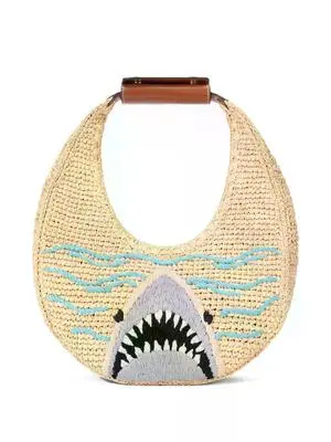 Staud Moon Raffia Tote Bag