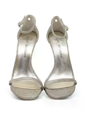 STUART WEITZMAN Fabric Ankle Strap Sandals