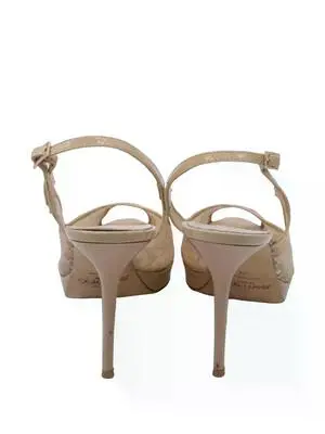 JIMMY CHOO Leather Lace Slingback Pumps