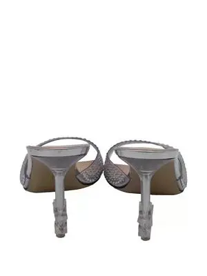 Mach & Mach Crystal Square-toe Sandals