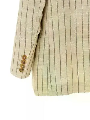 BLAZÉ MILANO Striped Double-breasted Blazer - Neutrals