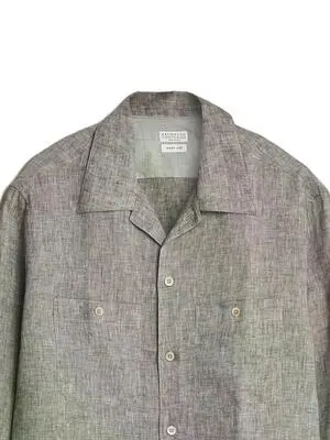 Brunello Cucinelli Mélange-effect Button-up Shirt