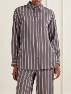 Veronica Beard Lloyd Striped Woven Shirt