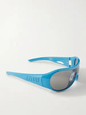 Miu Miu Rounded-frame Acetate Sunglasses - Blue