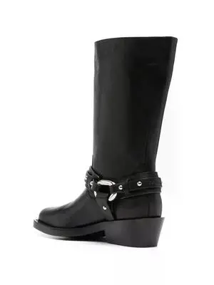Rabanne Block Heel Boots With Harness Detail