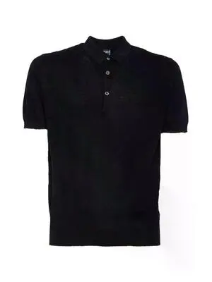 Fedeli Gabriel Giza Buttoned Classic Collar Polo Shirt - Blue